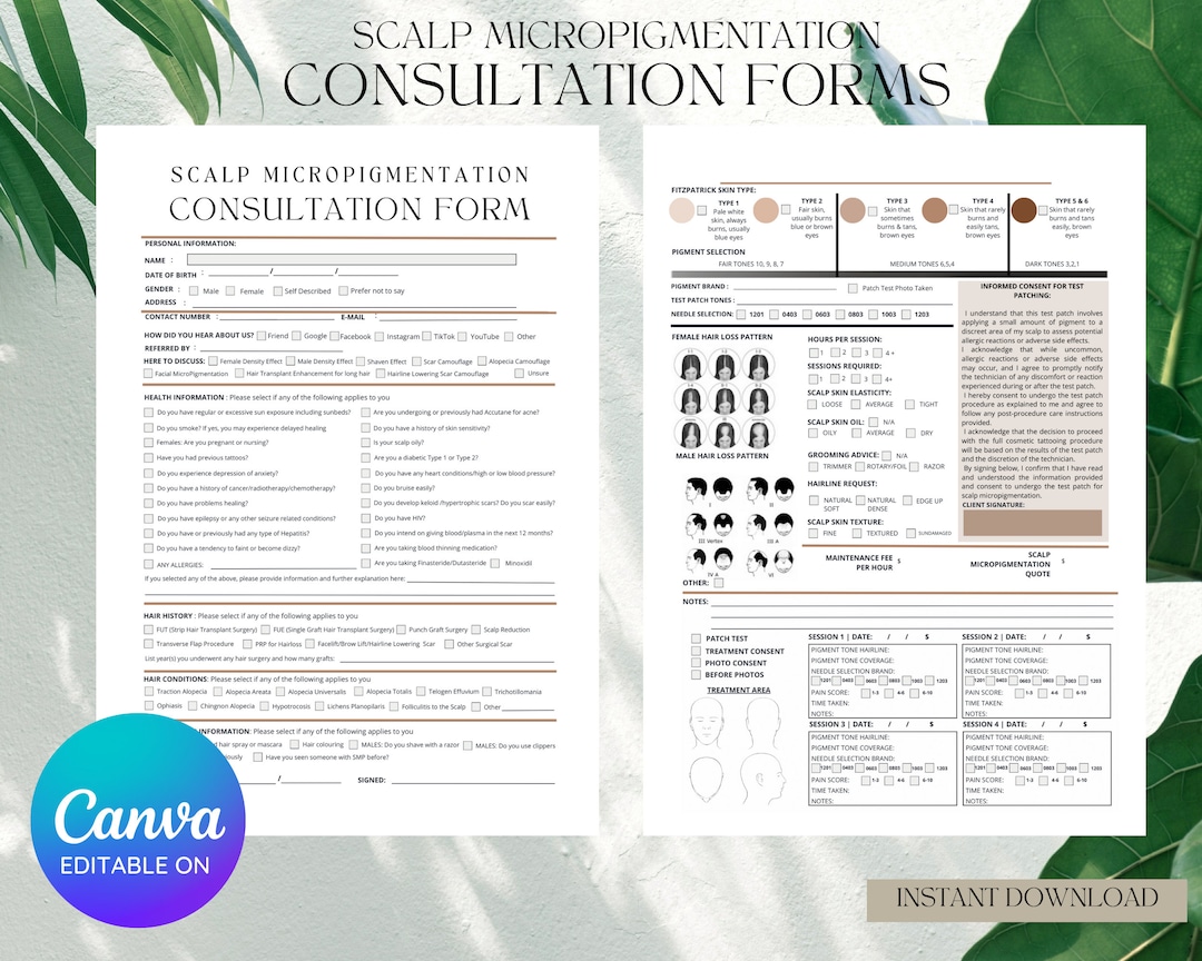NEW SMP Consultation Form! Treatment Record & Patch Test Consent! for ...