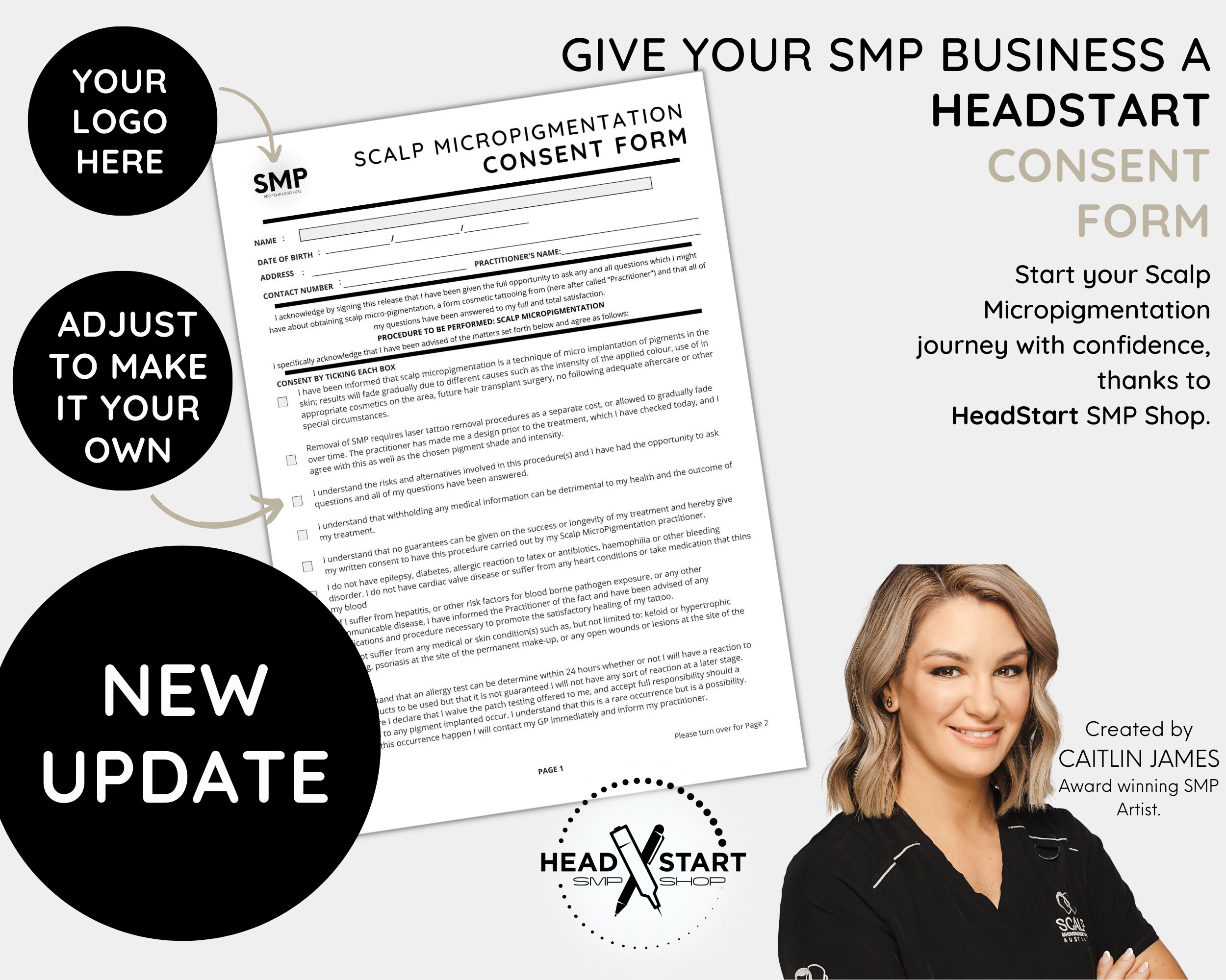 SMP Consent Form Template! Give Your Scalp Micropigmentation Business a ...