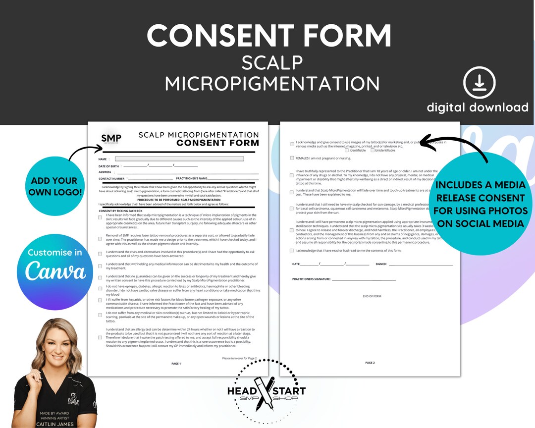 SMP Consent Form Template! Give Your Scalp Micropigmentation Business a ...
