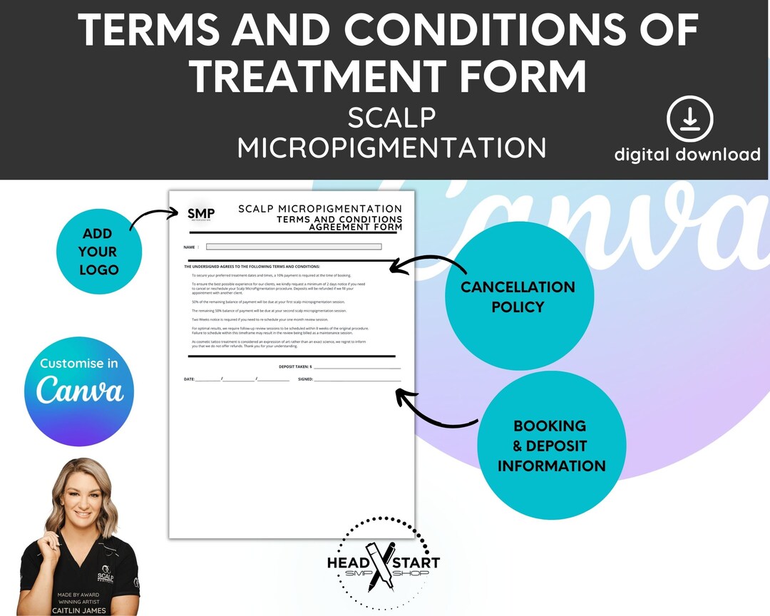 Scalp Micropigmentation (SMP) Treatment Agreement Form Including ...