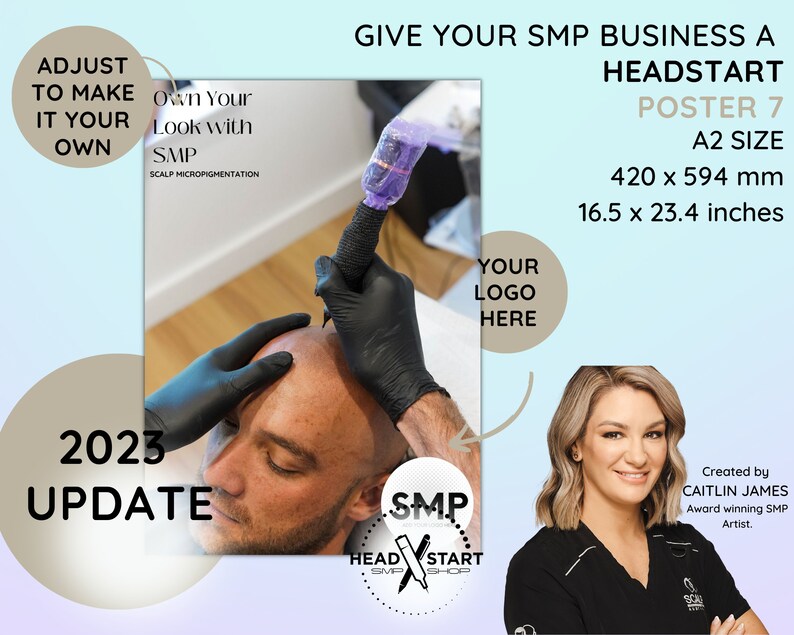 Scalp Micropigmentation (SMP) Poster, Instant Download in Jpeg or PDF ...