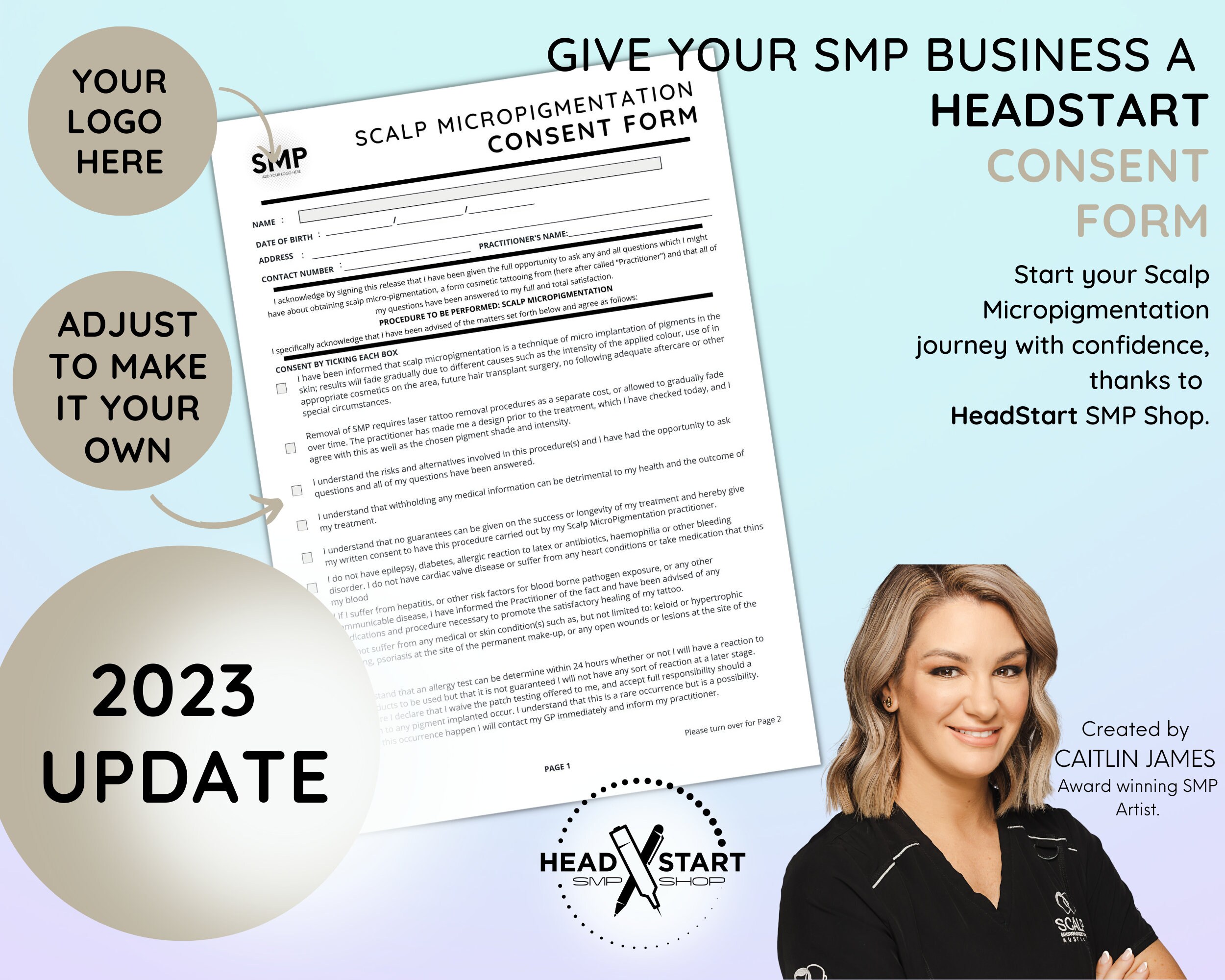 SMP Consent Form Template Give Your Scalp Micropigmentation - Etsy