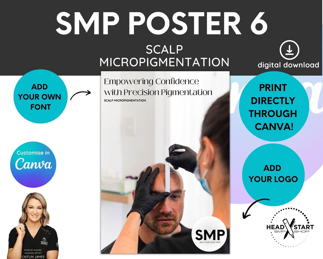 Scalp Micropigmentation (SMP) Poster, Flyer, Instant Download in Jpeg ...
