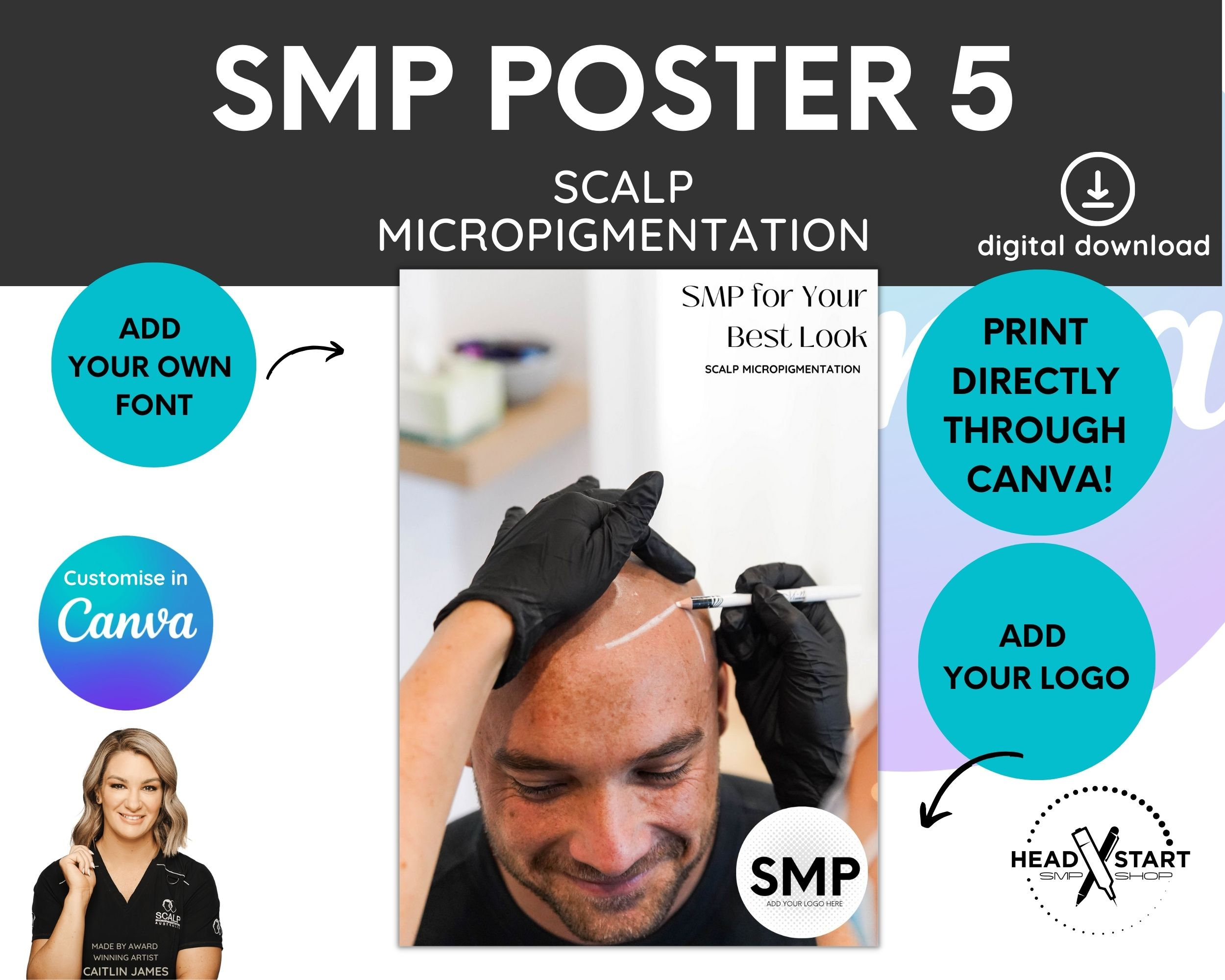 Scalp Micropigmentation (SMP) Poster: Advertising Template (digital ...