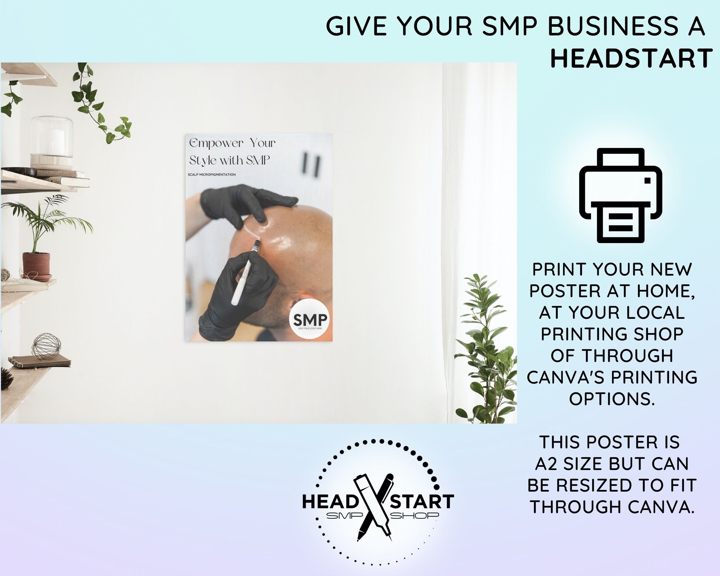 Scalp Micropigmentation (SMP) Poster, Instant Download in Jpeg or PDF ...