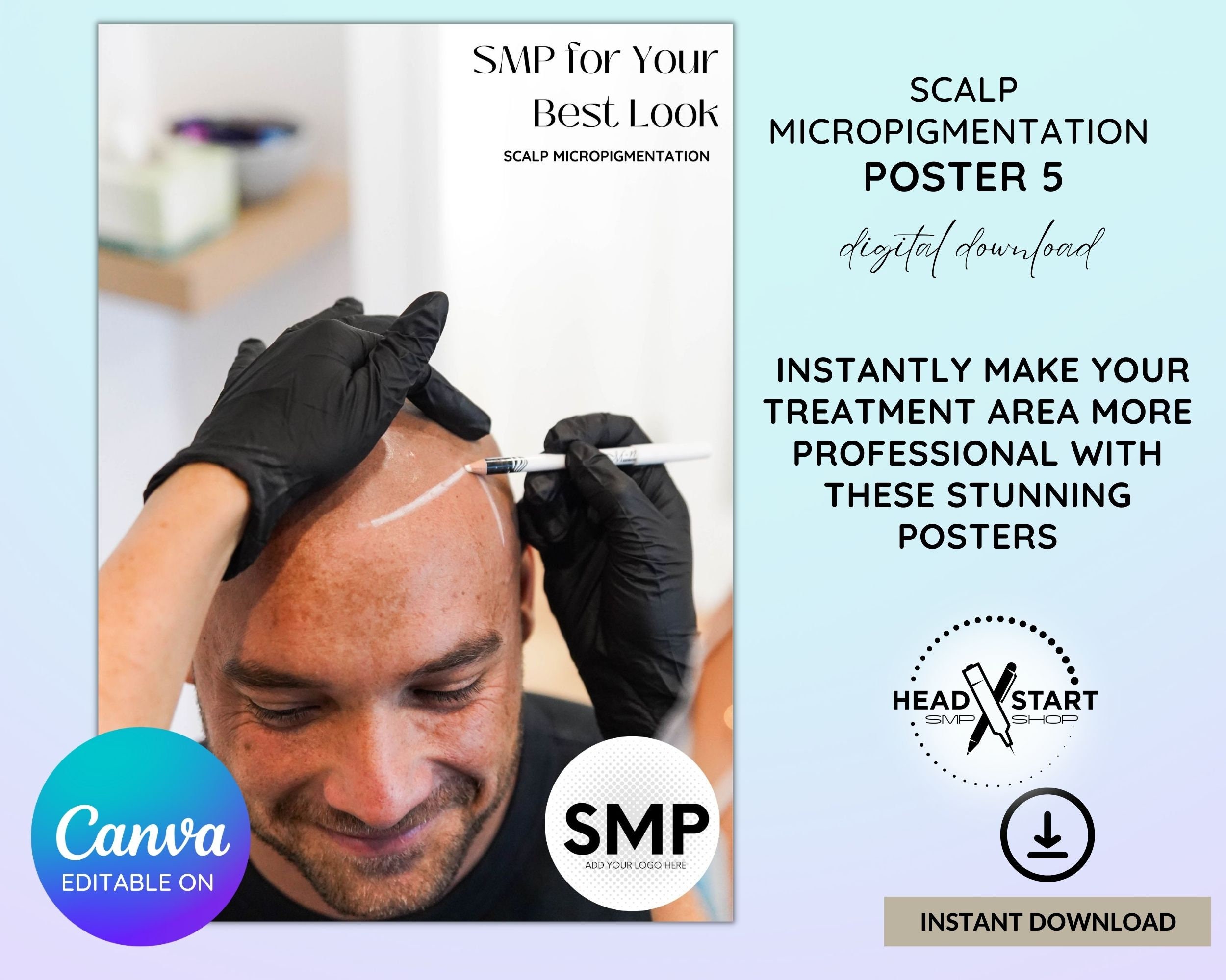 Scalp Micropigmentation (SMP) Poster: Advertising Template (digital ...