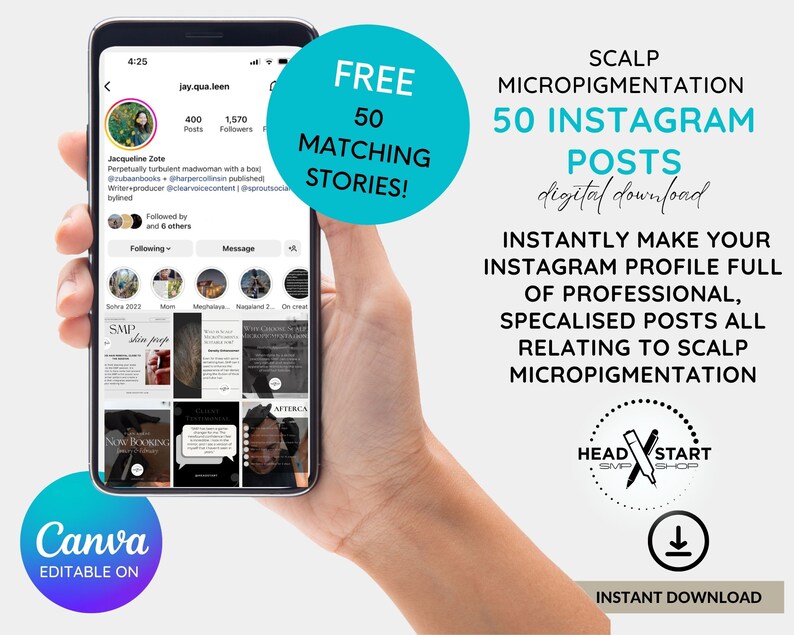 Scalp Micropigmentation Social Media Templates | Instagram Template ...