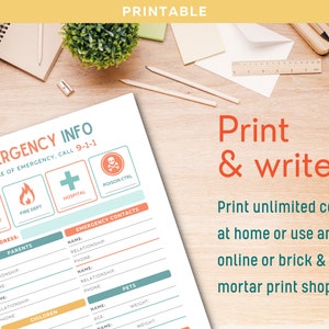 Fillable Printable EMERGENCY CONTACT Info Sheet Template for Daycare ...