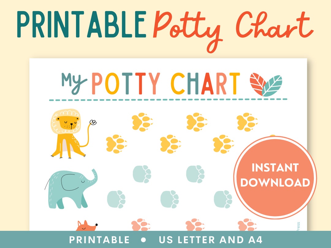 Zoo Animals Potty Sticker Reward Chart Toddler Toilet - Etsy