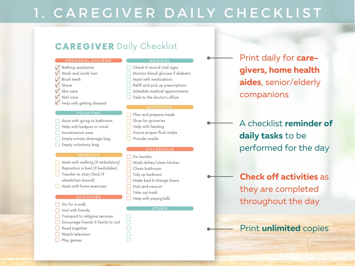 CAREGIVER BUNDLE 6 TEMPLATES for Caregivers, Home Health, Senior Care ...
