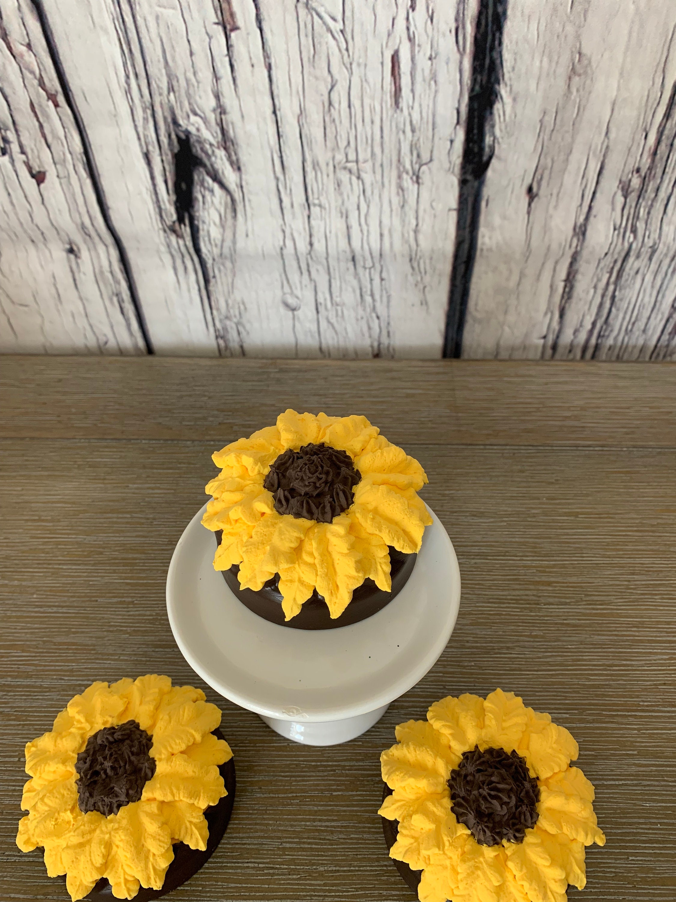 Fake Sunflower Mini Cake Fake Sunflower Cake Sunflower Decor Fake ...