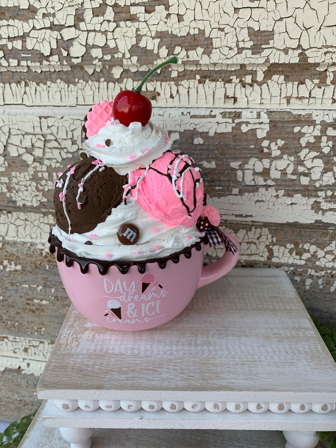 Neapolitan Faux Fake Tea Pot Tea Cup Decor Tiered Tray Decor Photo Prop ...
