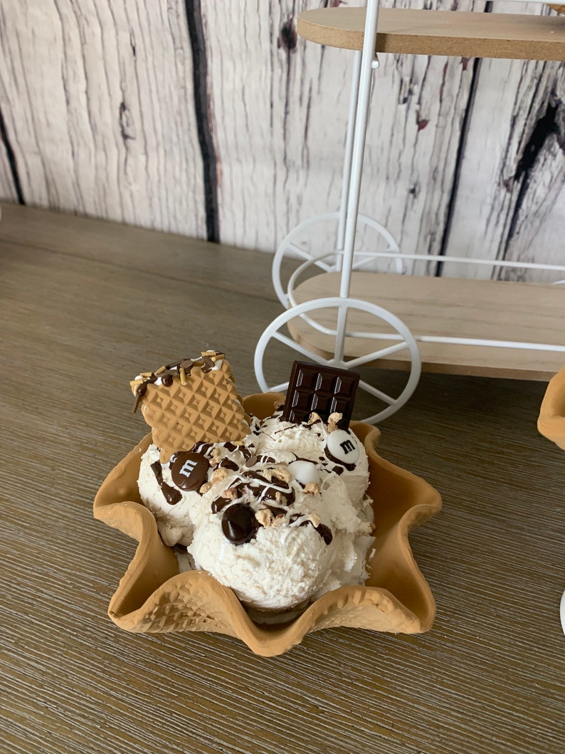 Smore Faux Waffle Bowl Ice Cream Smores Decor Smores Tiered Tray Decor ...