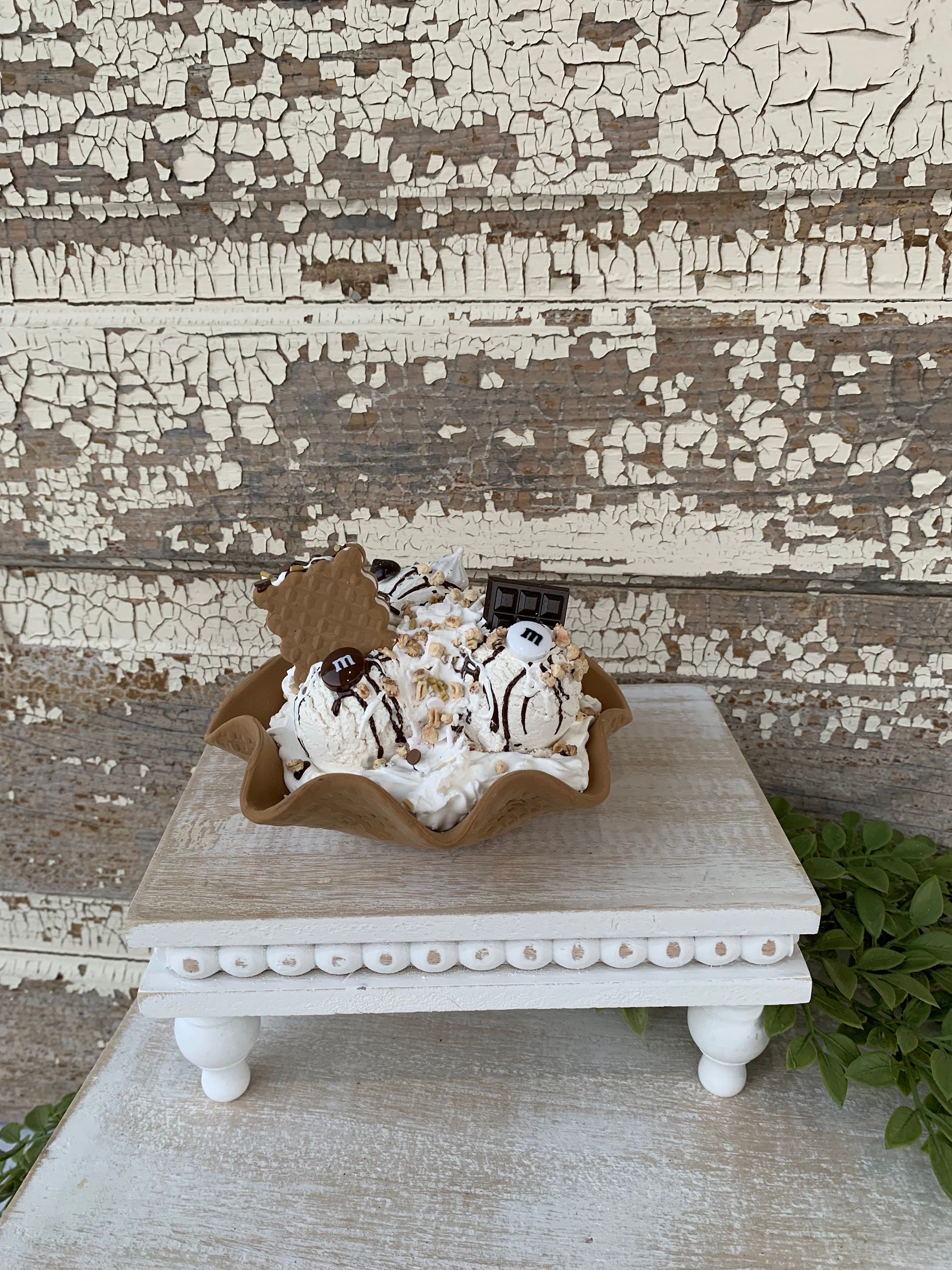 Smore Faux Waffle Bowl Ice Cream Smores Decor Smores Tiered Tray Decor ...