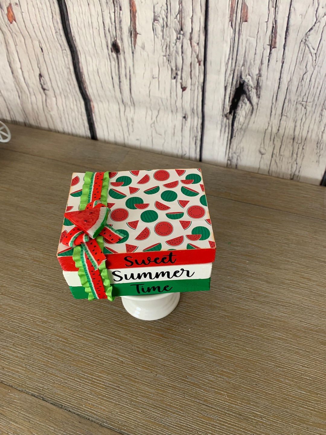 Watermelon Mini Book Stack Tiered Tray Decor Stacked Mini Books Photo ...
