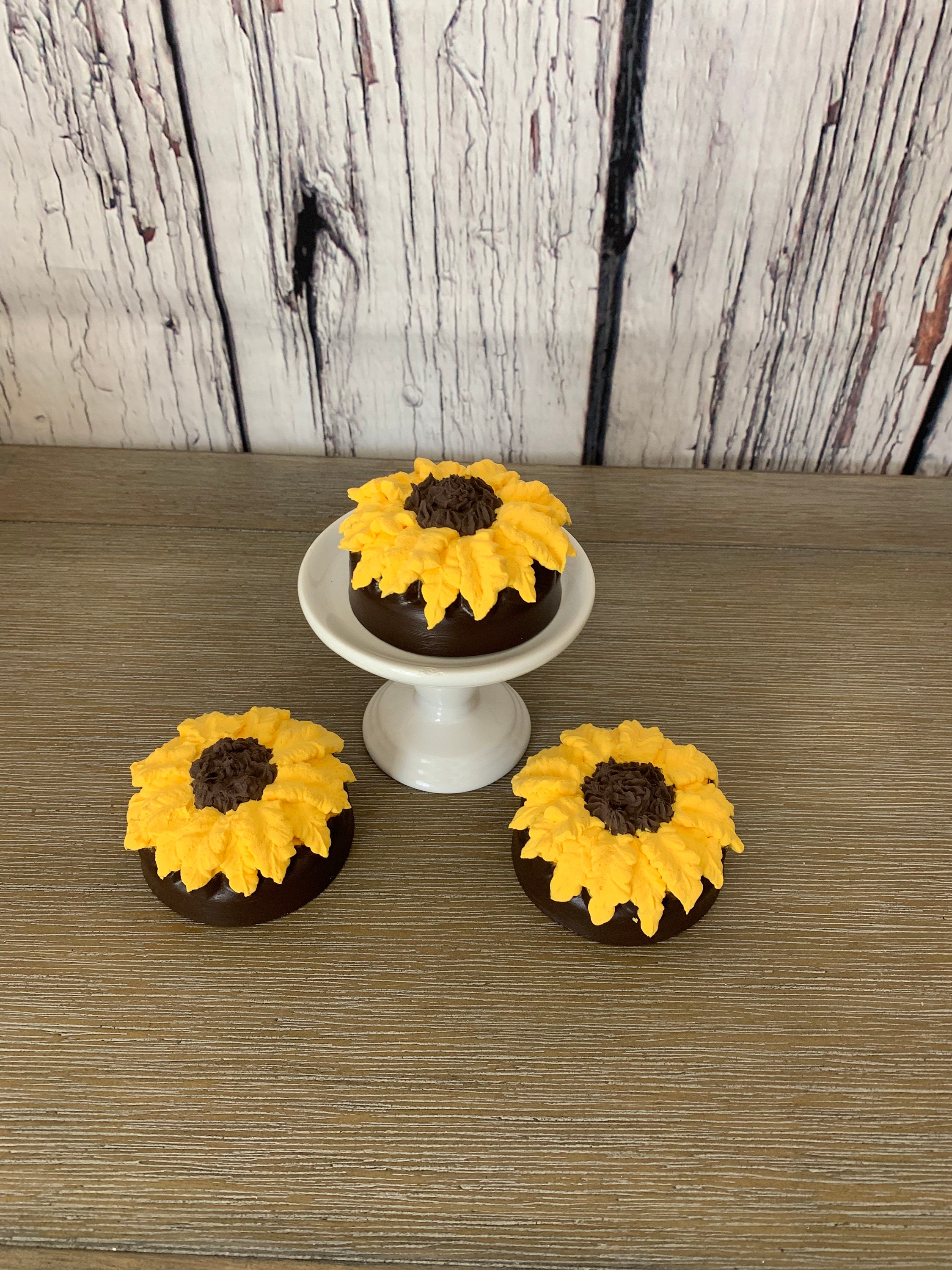 Fake Sunflower Mini Cake Fake Sunflower Cake Sunflower Decor - Etsy