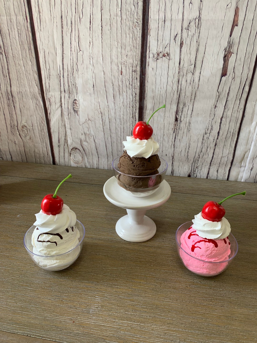 Fake Ice Cream Bowls, Fake Ice Cream, Summer Tiered Tray Decor, Ice ...