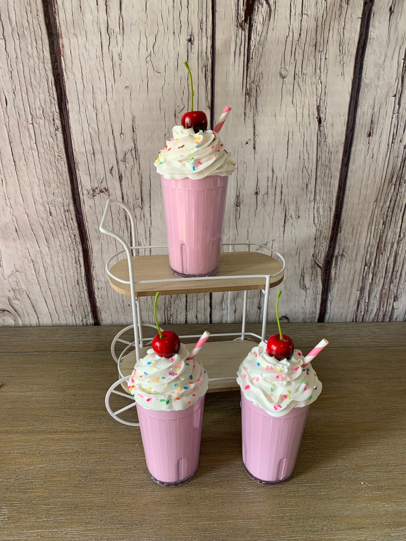 Milkshake Faux Drink Decor Tiered Tray Decor Fake Photo Prop - Etsy