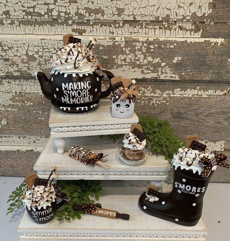 Smores Faux Drink Smores Decor Smores Tiered Tray Decor Fake Smore ...