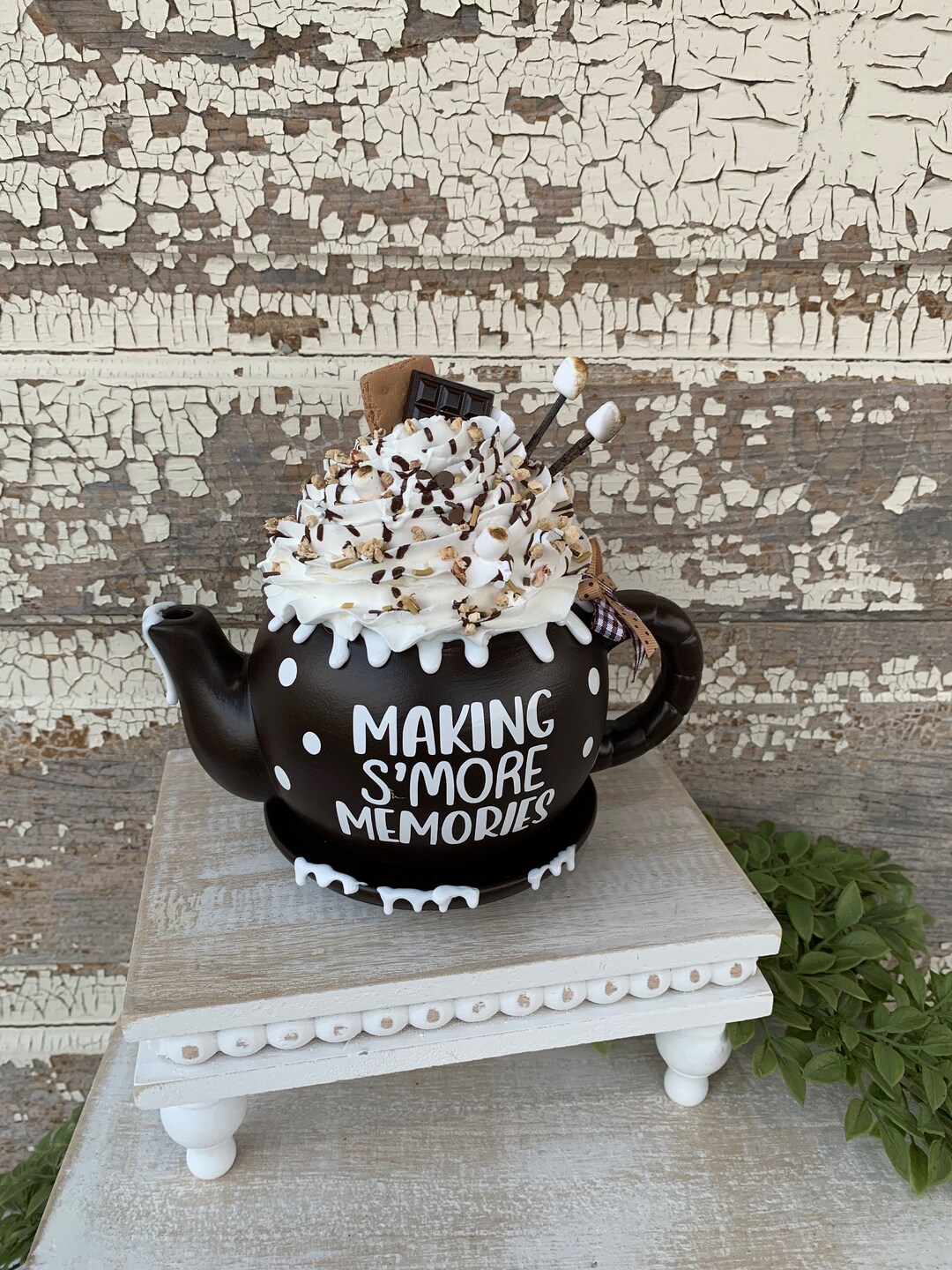 S'mores Faux Tea Pot Decor Tiered Tray Decor Fake Photo Prop - Etsy