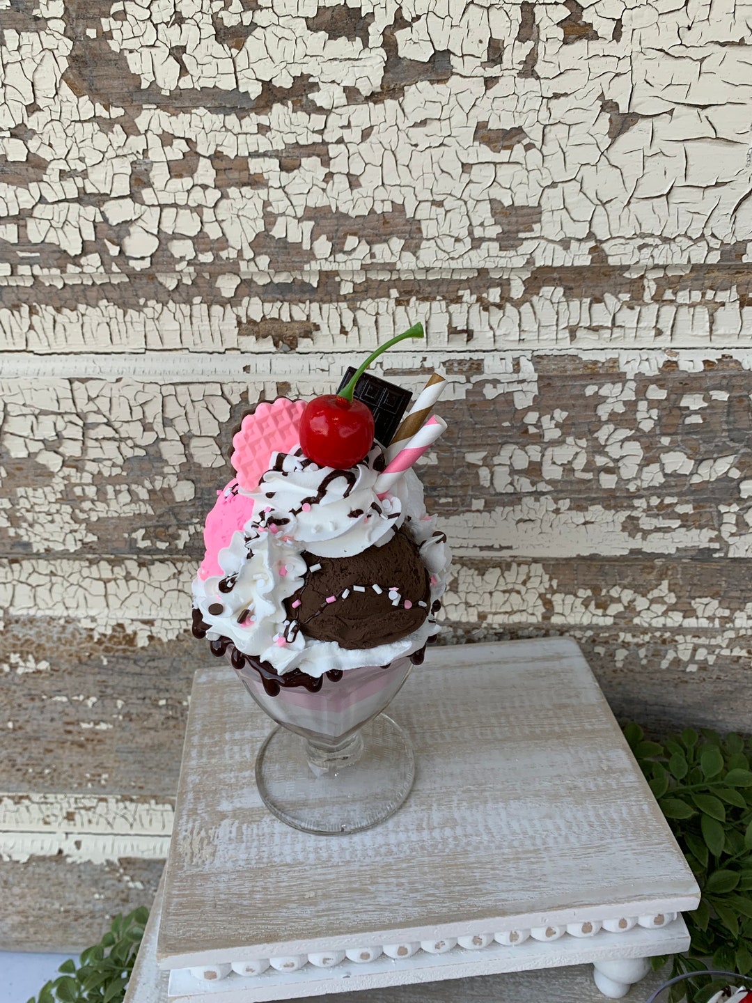 Neapolitan Faux Ice Cream Milkshake Neapolitan Decor Neapolitan Tiered ...