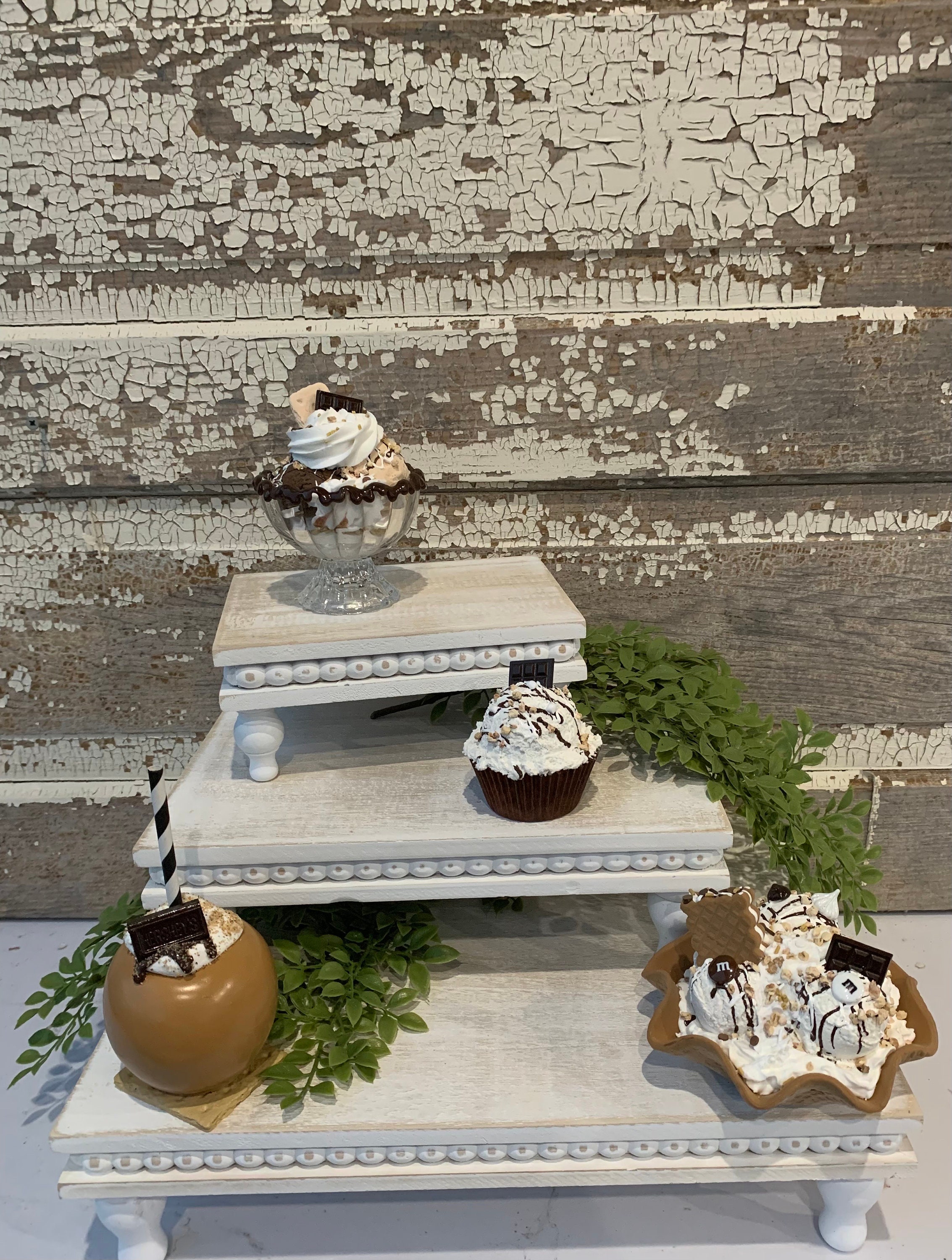 Smore Faux Waffle Bowl Ice Cream Smores Decor Smores Tiered Tray Decor ...