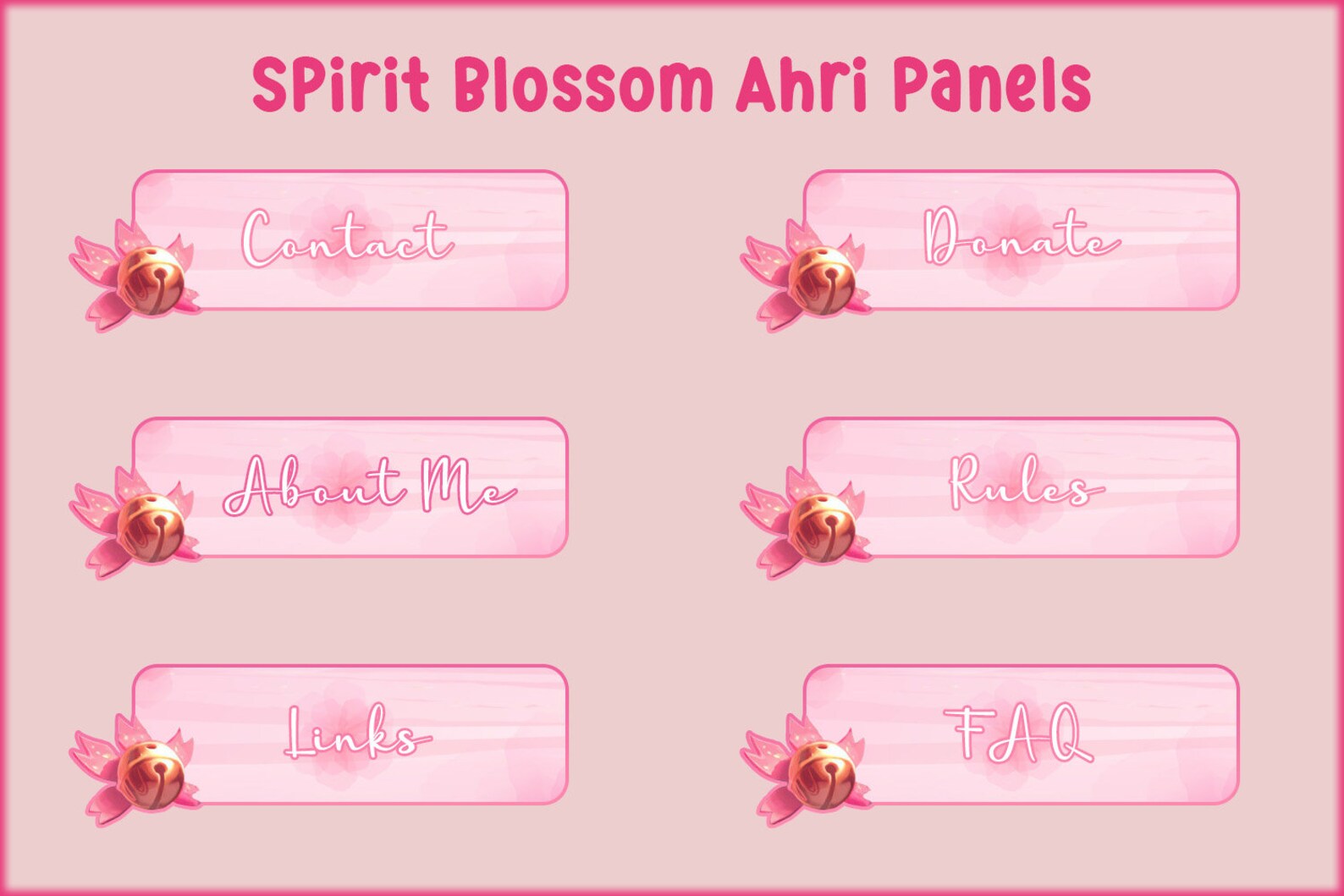 Spirit Blossom Ahri Streamer Graphic Bundle - Twitch Panels (17 ...
