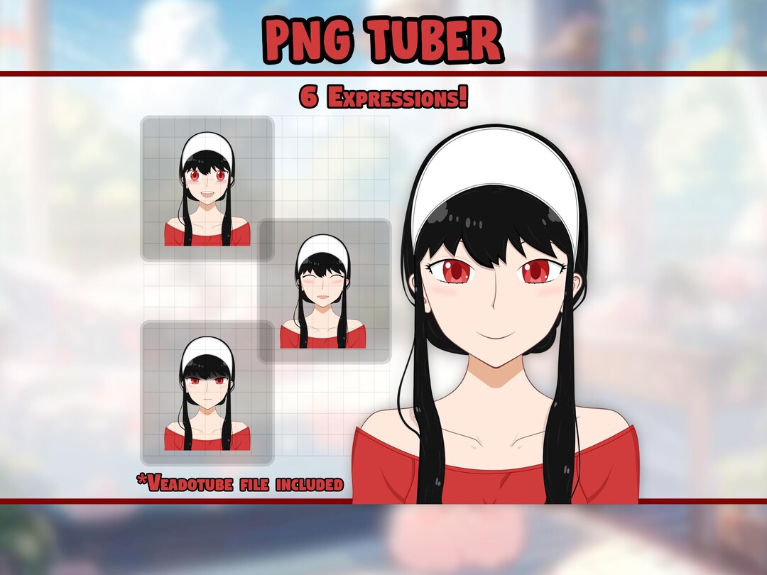 Black Haired Red Eye Pngtuber Girl - Anime, Anime Girl, Premade Twitch ...