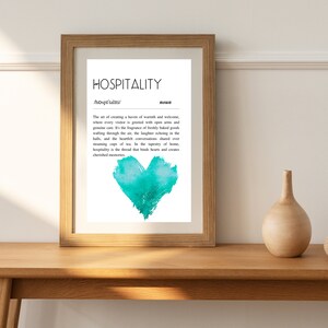 Hospitality Definition Poster Instant Digital Download - Etsy UK