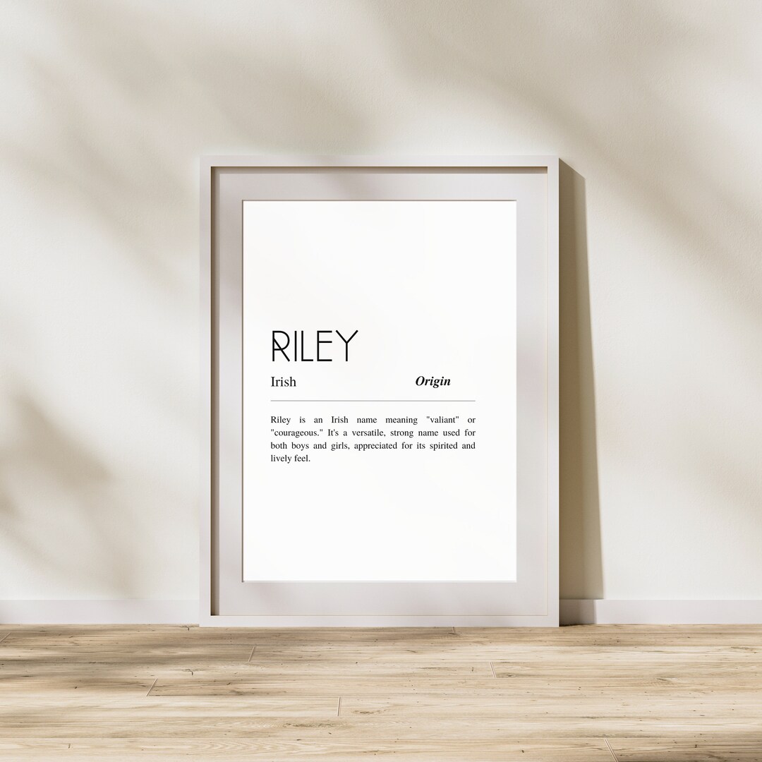 Riley Definition Poster, Personalized Name Art Print, Instant Digital ...