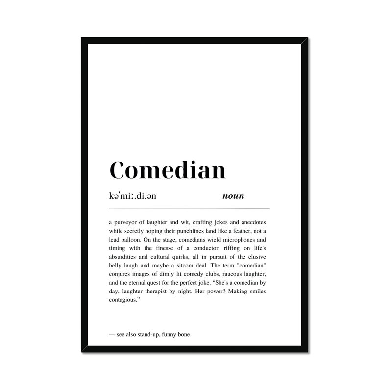 Comedian Definition Typography Digital Download - Etsy