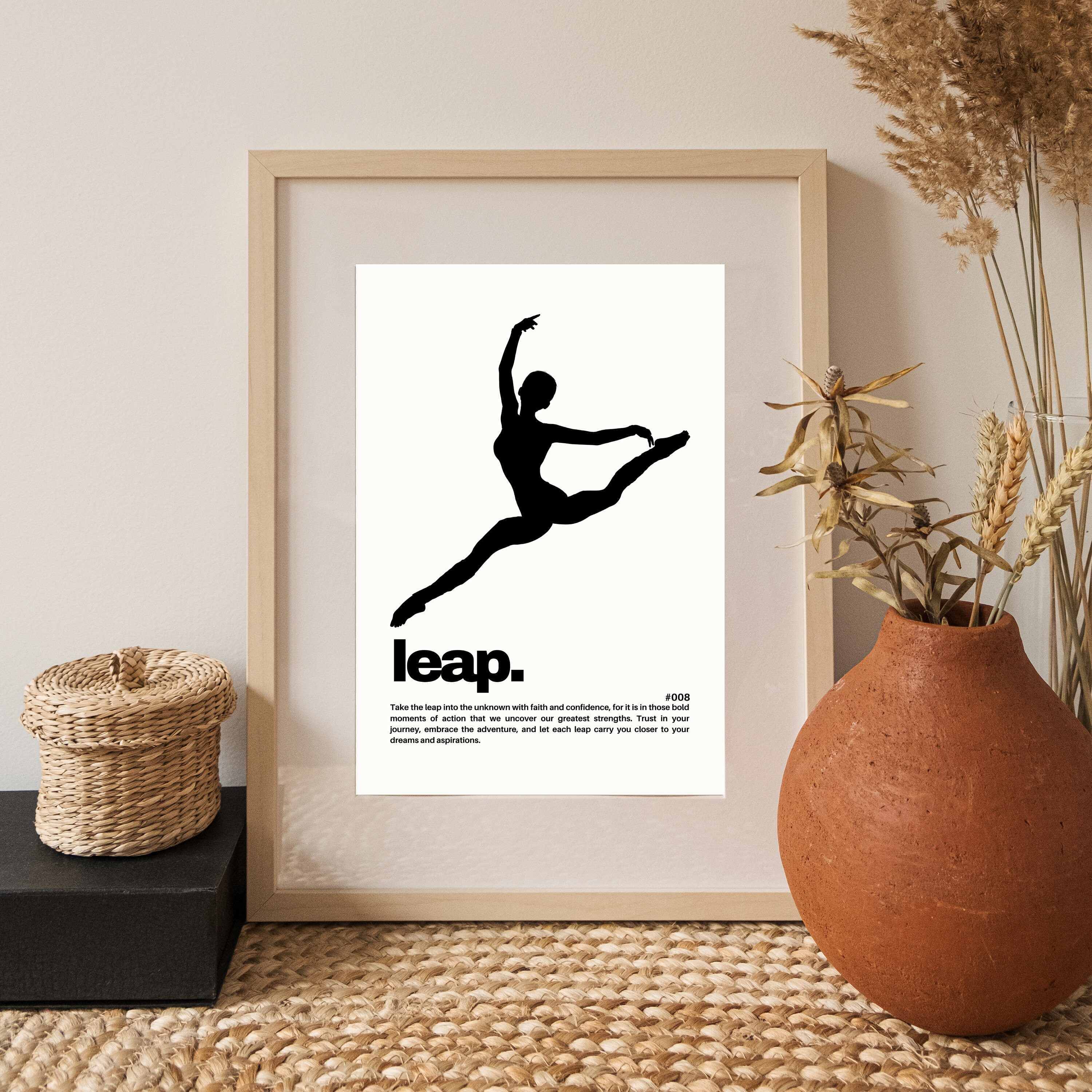 Leap Forward: Inspirational Quote Poster Positive Typography Art ...