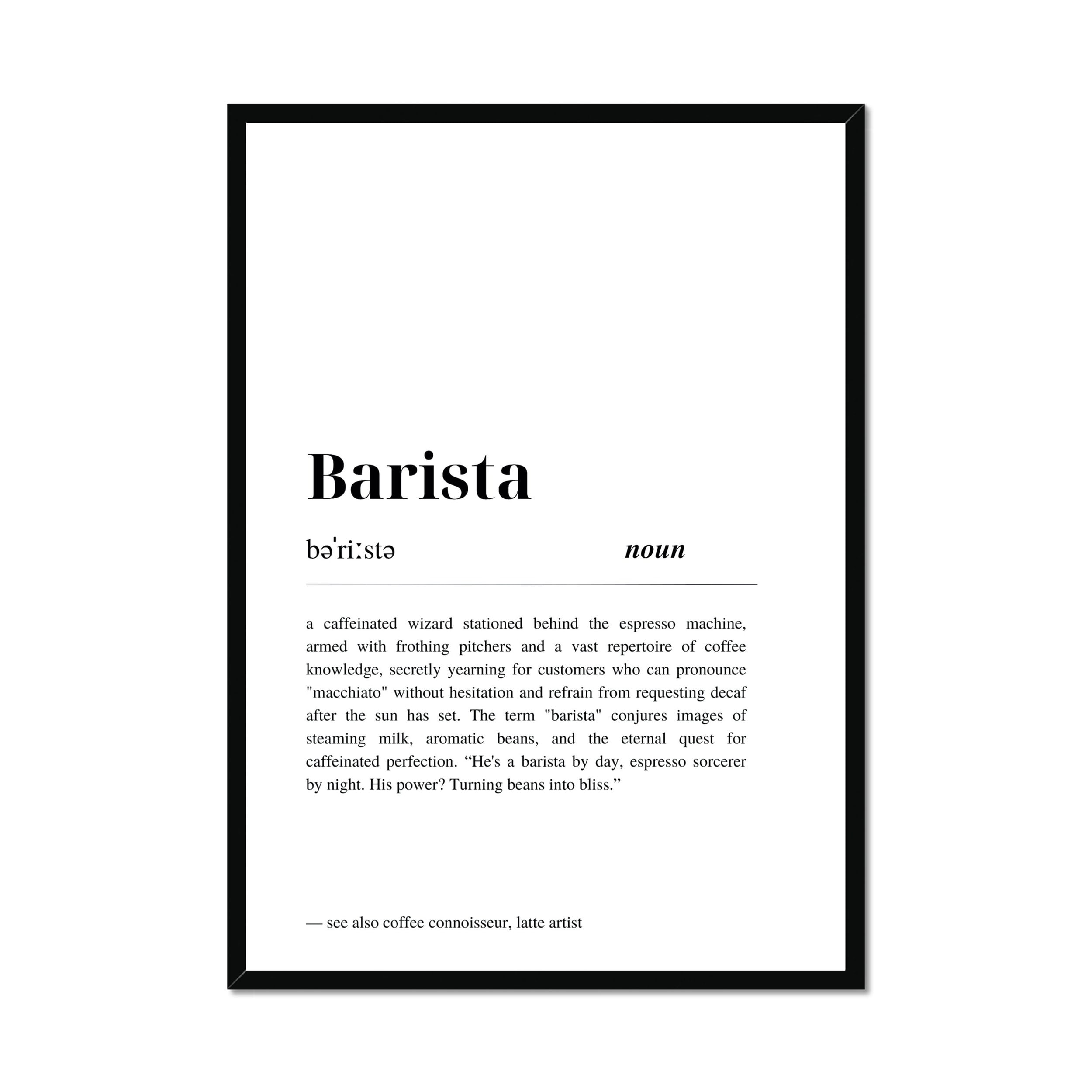 Barista Definition Typography Digital Download - Etsy
