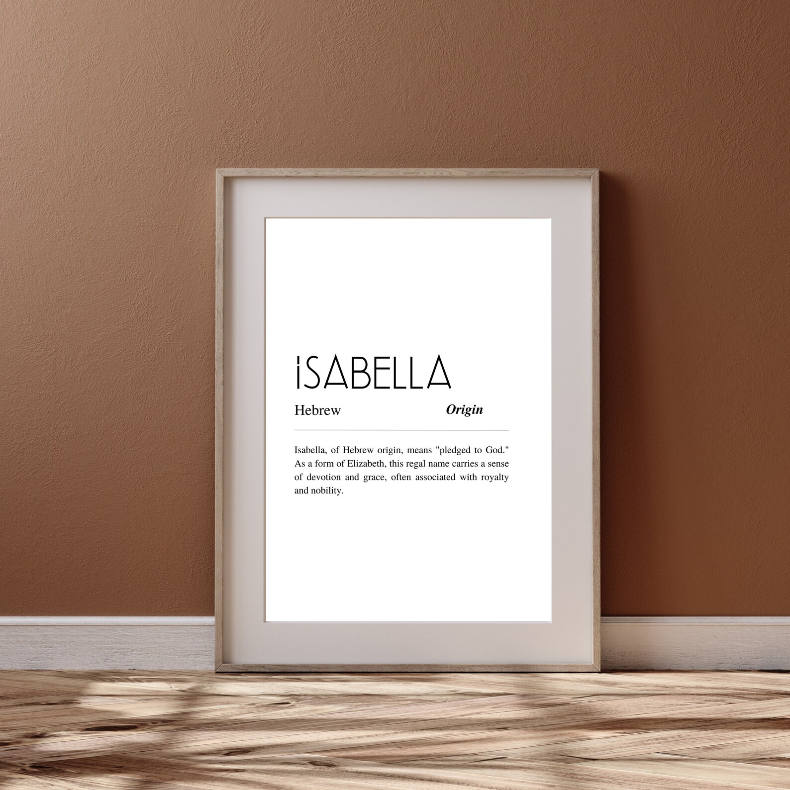 Isabella Definition Poster Personalized Name Art Print Nursery Wall ...