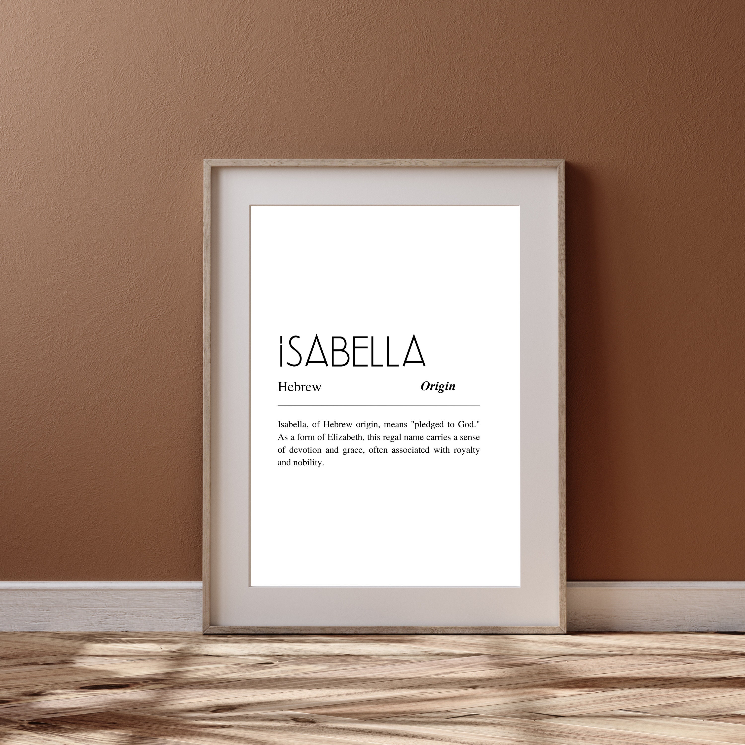 Isabella Definition Poster Personalized Name Art Print Nursery Wall ...