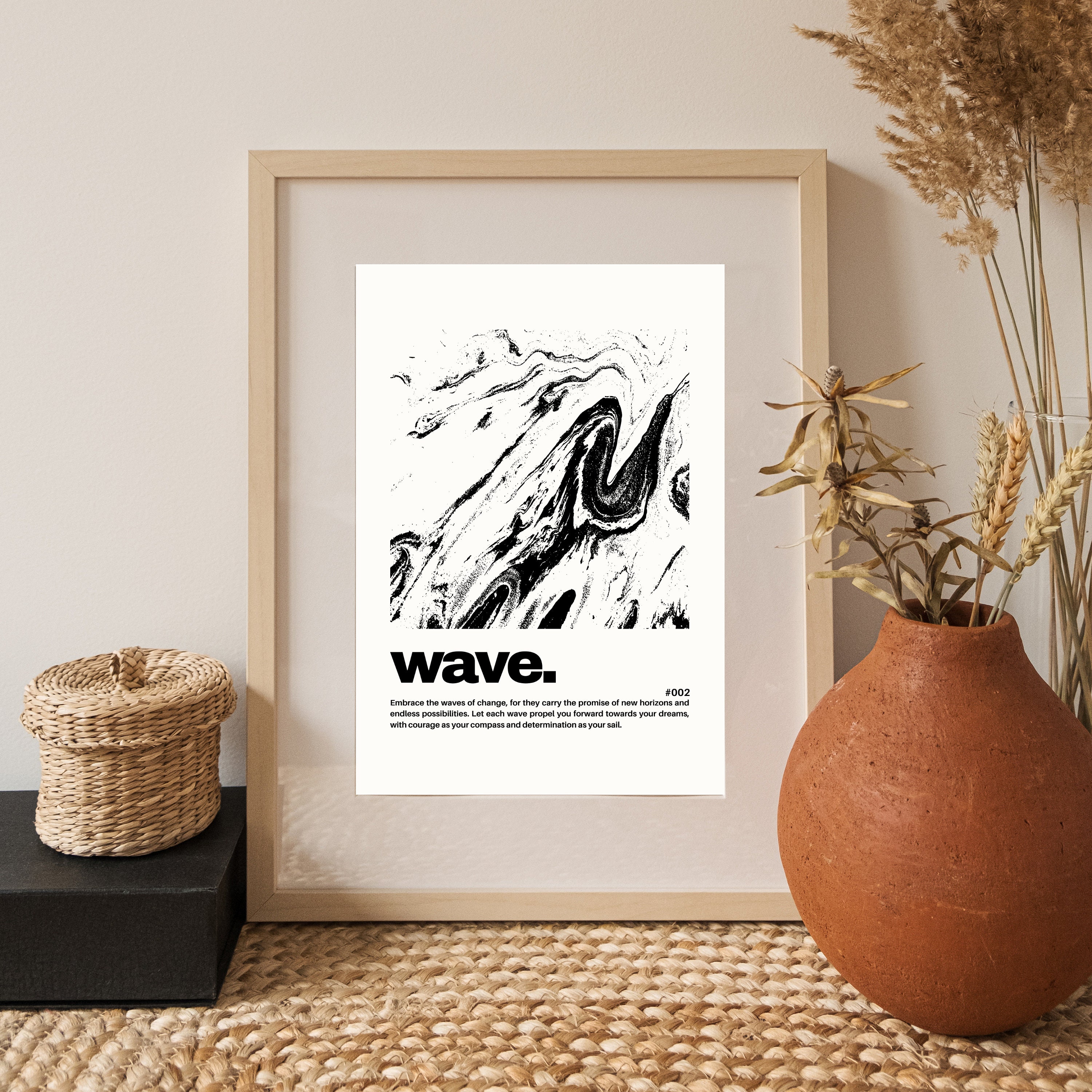 Inspirational Wave Typography Art Print Instant Download for Home Decor ...