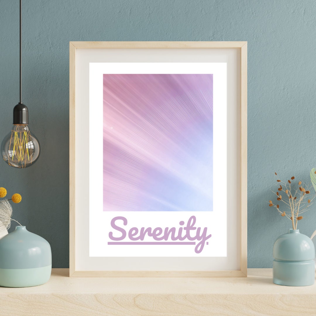 Serenity Typography Art Print: Elegant and Calming Wall Decor for ...