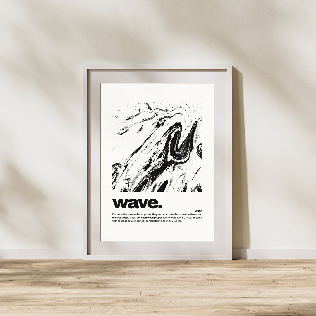 Inspirational Wave Typography Art Print Instant Download for Home Decor ...