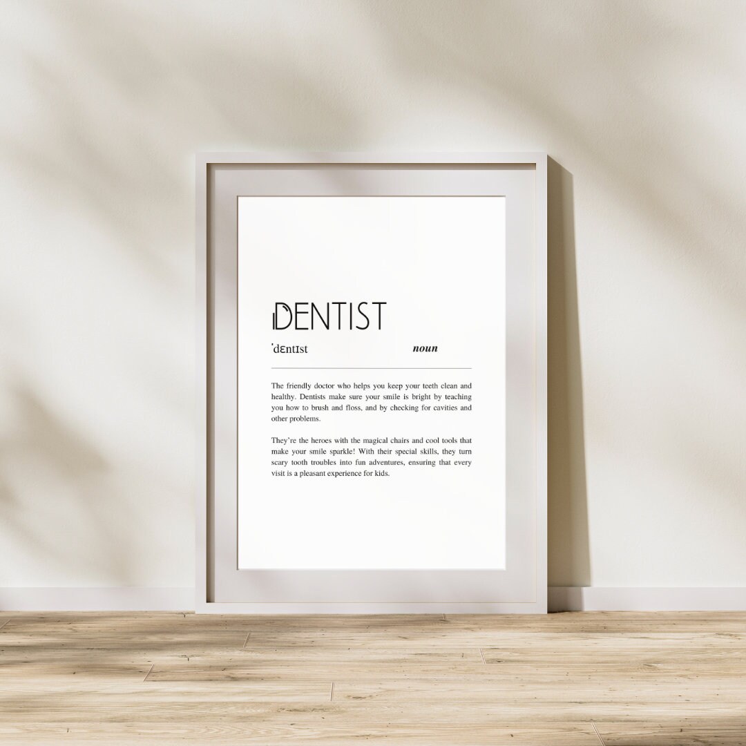Dentist Definition Poster Instant Digital Download - Etsy