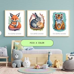 Adorable Custom Baby Birth Print With Bear Illustration Personalized ...