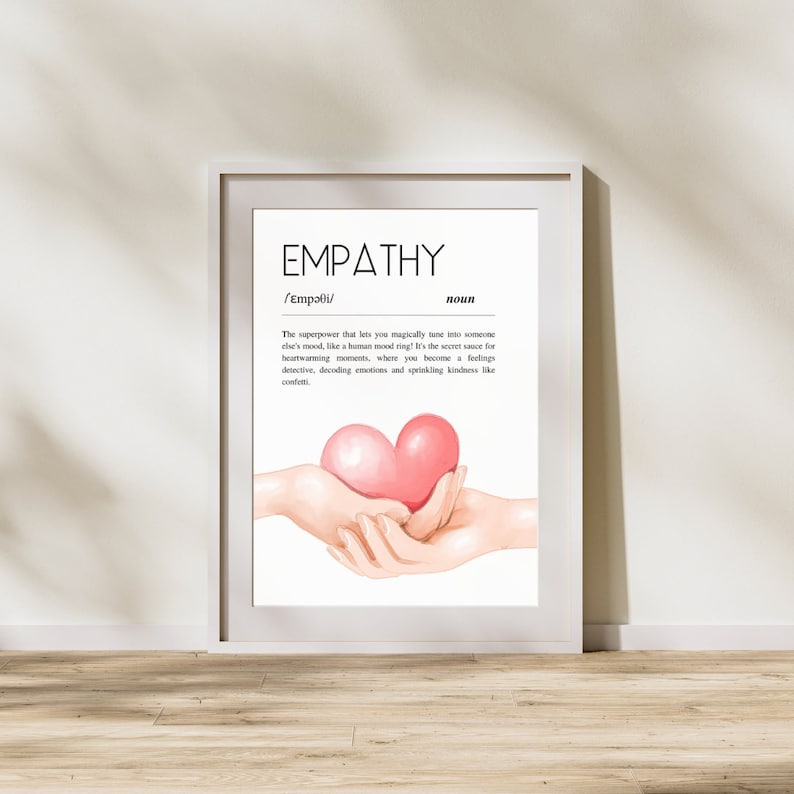 Empathy Definition Poster Hands Holding Heart - Etsy