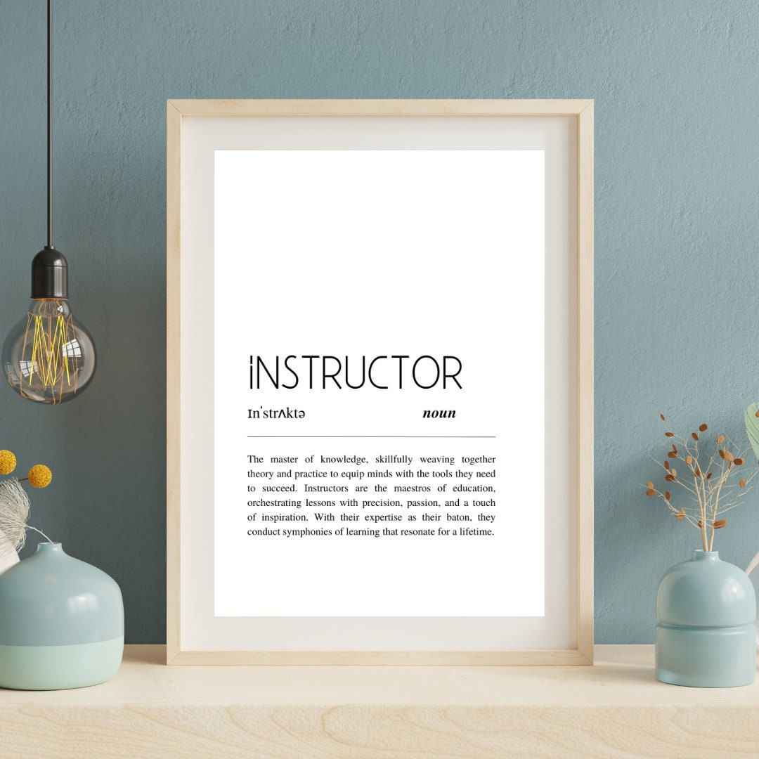 Instructor Definition Poster - Etsy