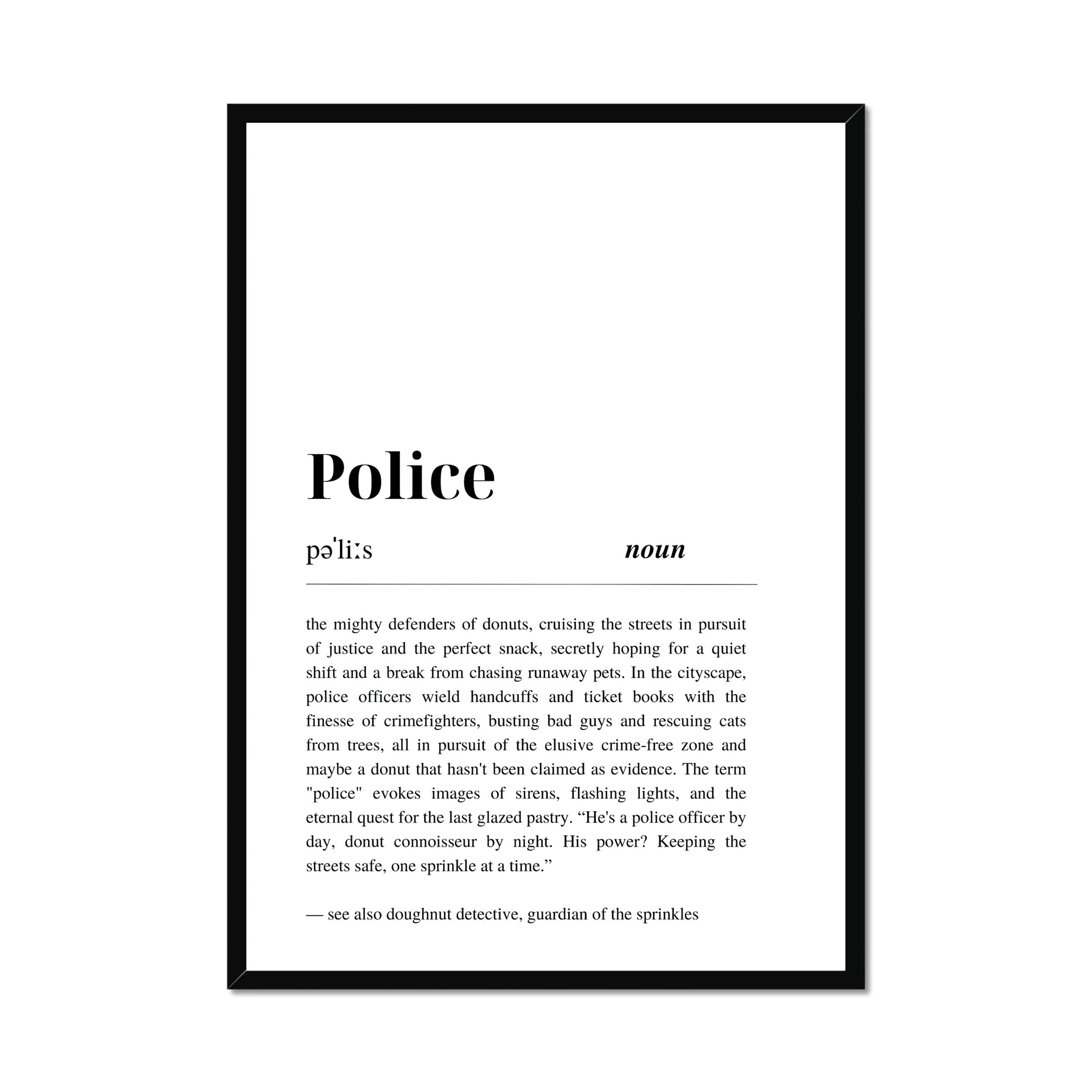Police Definition Poster Honor Courage, Service, and Protection - Etsy