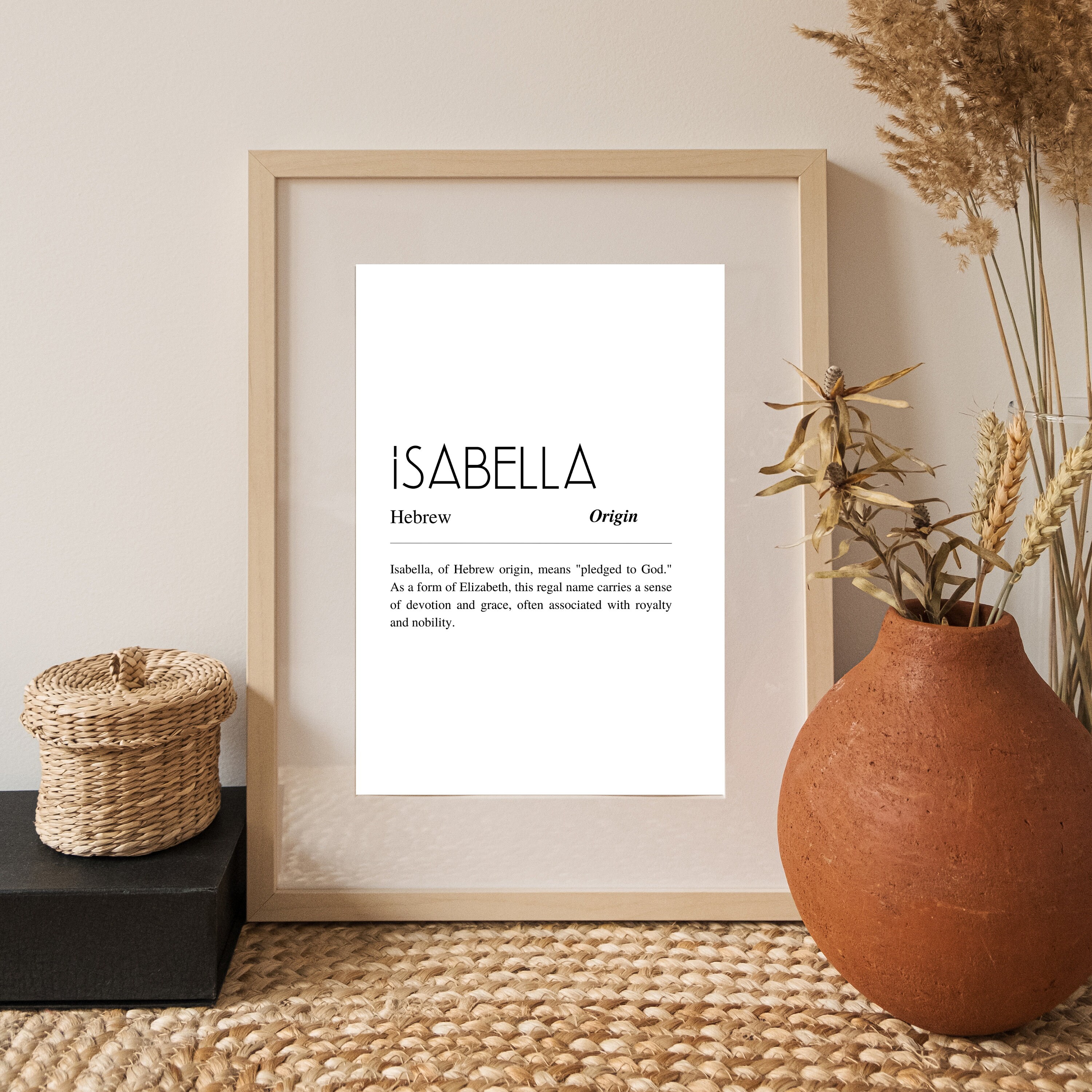 Isabella Definition Poster Personalized Name Art Print Nursery Wall ...