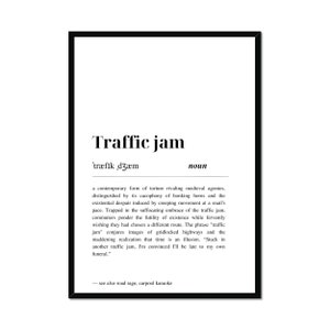 Traffic Jam Definition Poster Embrace the Chaotic Beauty of City Life ...