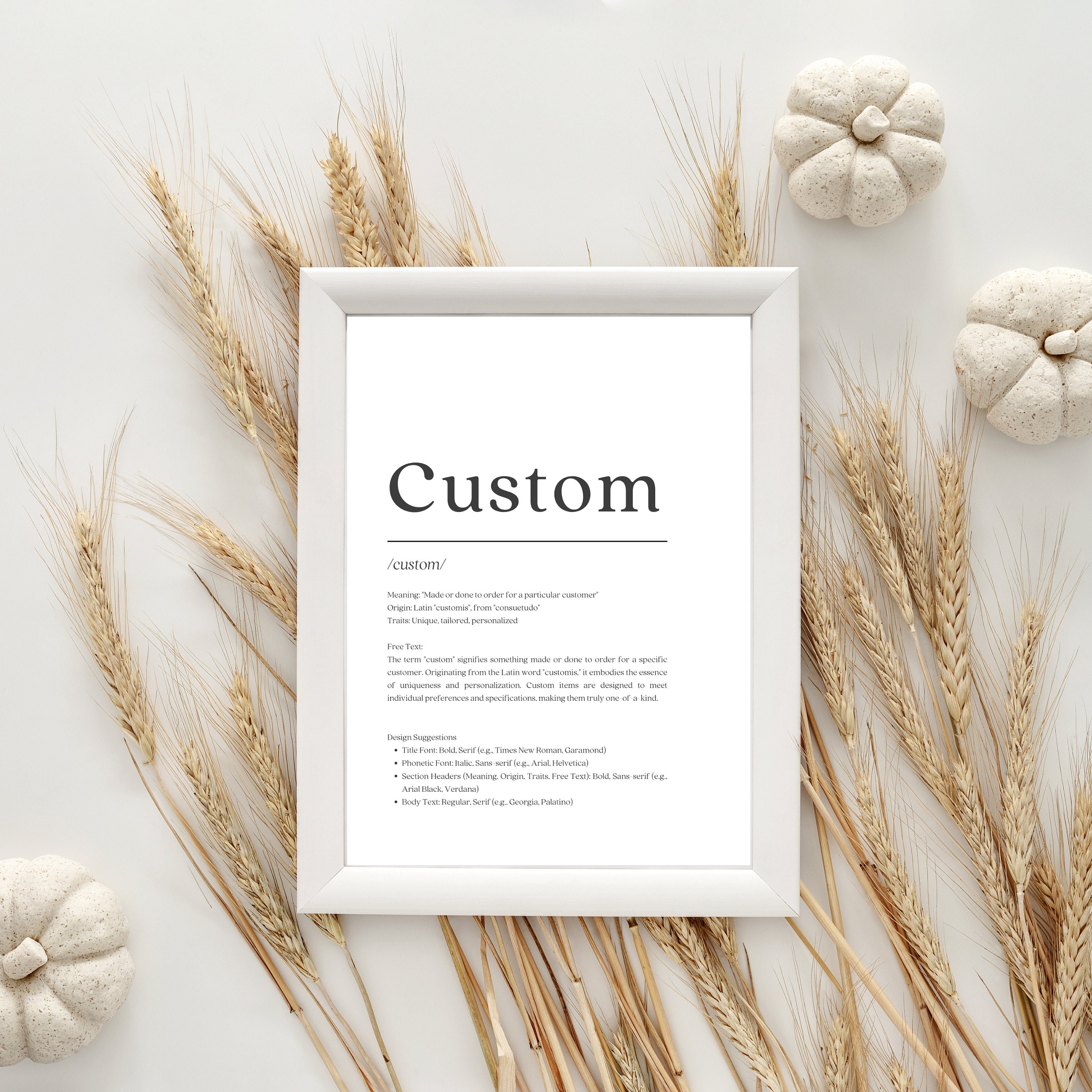 Custom Meaning Sign Definition Poster Professionally Personalized Name ...