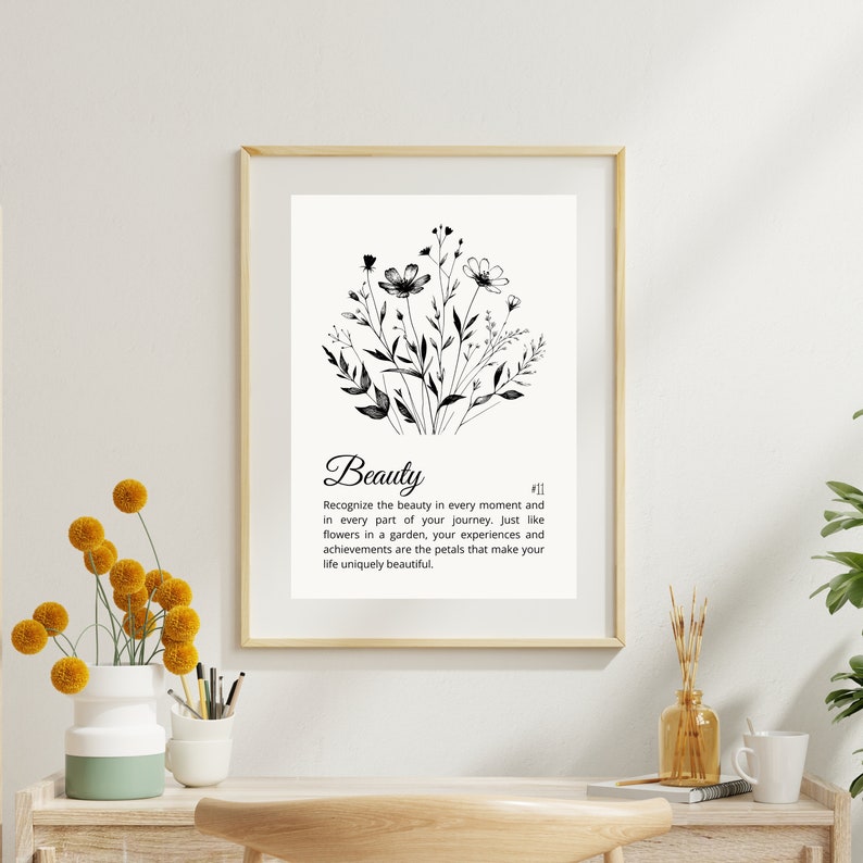Beauty Motivational Typography Art Print Inspirational Wall Decor ...