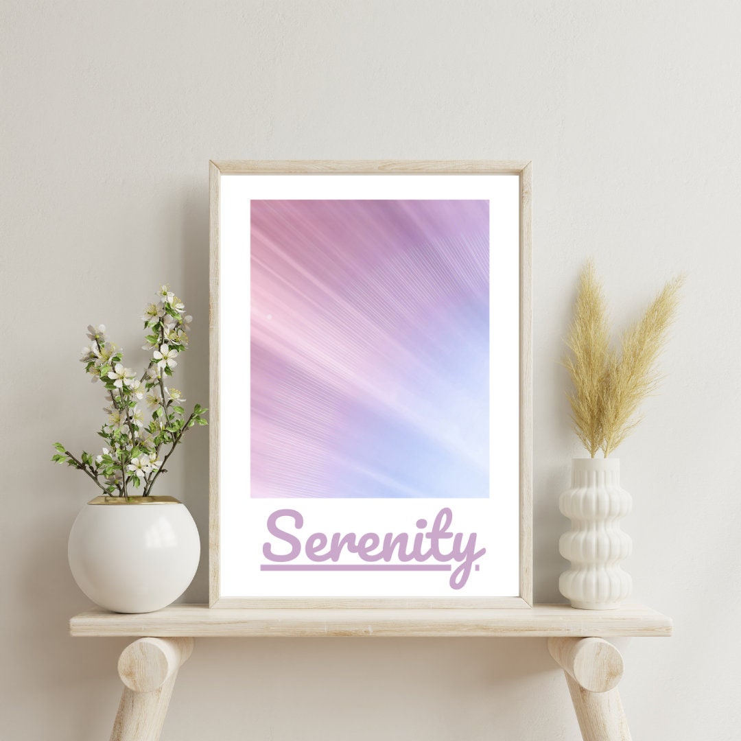 Serenity Typography Art Print: Elegant and Calming Wall Decor for ...