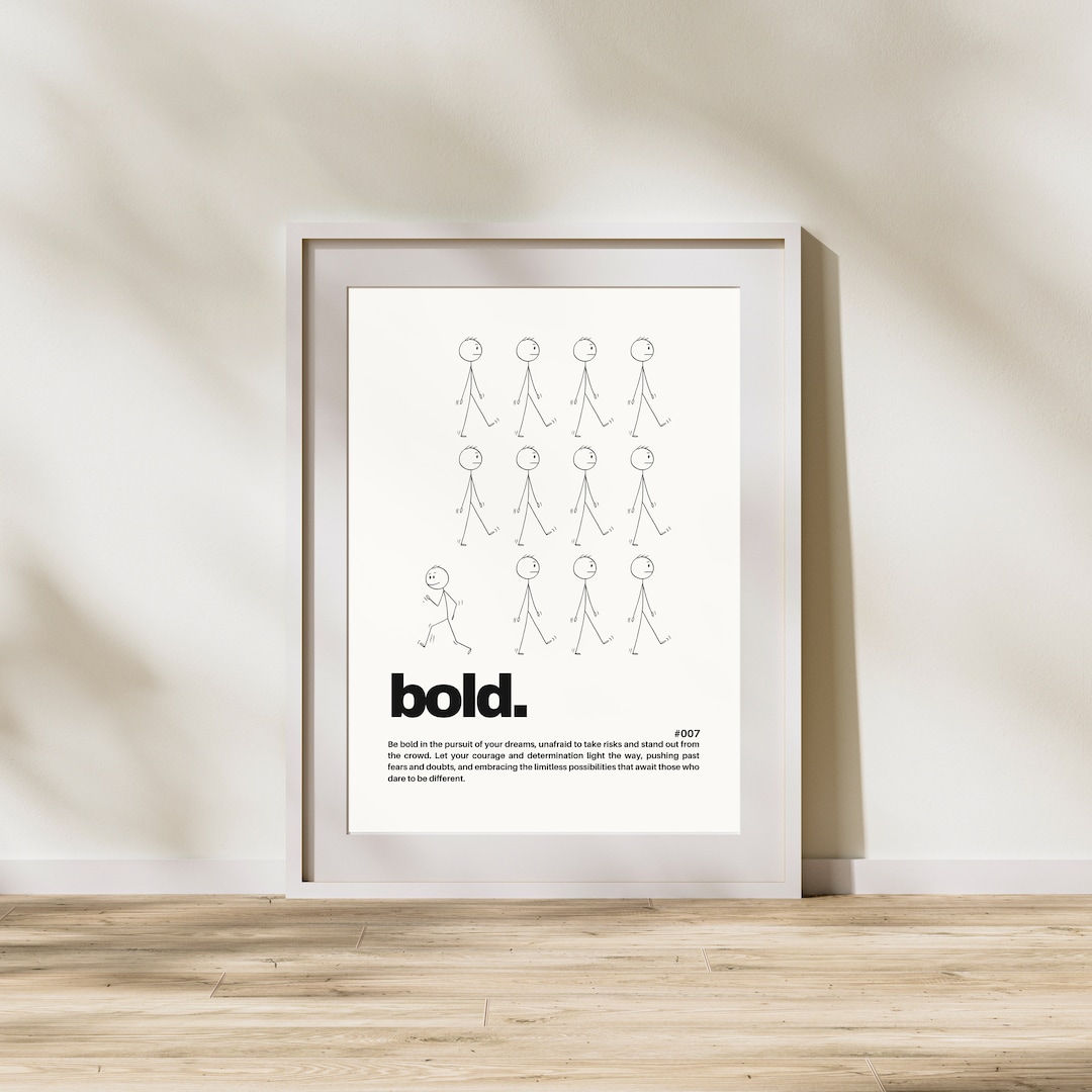 Bold Moves: Motivational Typography Print Inspirational Wall Decor for Home or Office Instant ...