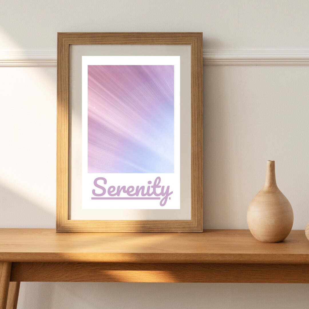 Serenity Typography Art Print: Elegant and Calming Wall Decor for ...
